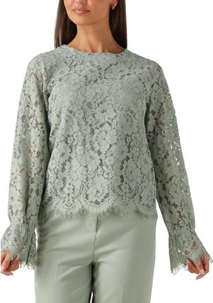 Y.A.S Gr&uuml;nes Spitzenoberteil f&uuml;r Frauen - - Blouses & Shirts - Damen - Gr&uuml;n - XS