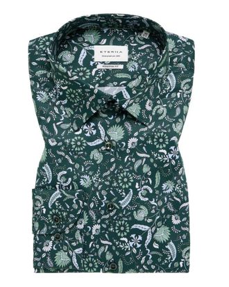 Eterna B&uuml;gelfreies Baumwollhemd mit floralem Print, Modern Fit in