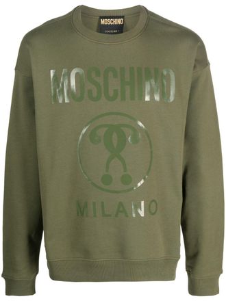 Moschino Sweatshirt mit Logo-Print - Gr&uuml;n