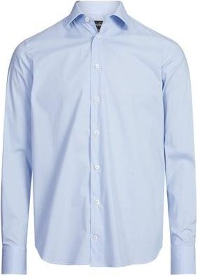 van Laack Chemise droite en coton m&eacute;lang&eacute;