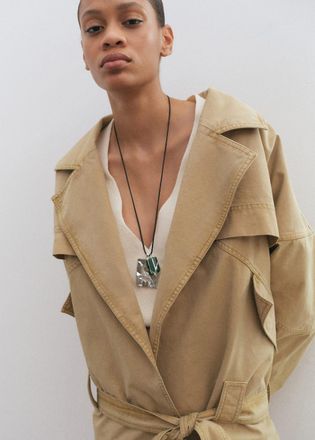 Mango Collier combin&eacute; pierre semi-pr&eacute;cieuse argent - Femme - Taille unique - MANGO