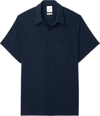 Calvin Klein Kurz&auml;rmliges Seersucker Hemd mit Brusttasche, Classic Fit in