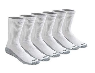 Dickies Dri-tech Lot de 6 paires de chaussettes Moisture Control Crew pour homme 3.0 Full Cushion Blanc Taille des chaussures : 5-9