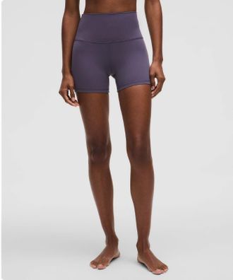 lululemon Align Shorts mit hohem Bund f&uuml;r Frauen - 10 cm - Gr&ouml;&szlig;e 12 in Nightfall