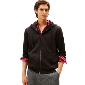 Tommy Hilfiger Hoodie mit durchgehendem Rei&szlig;verschluss f&uuml;r Herren, Regul&auml;r, Lang&auml;rmlig (Schwarz)