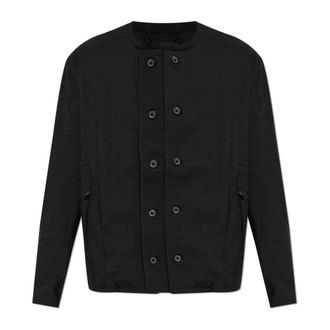 Yohji Yamamoto Sport Uniform Adaptive Kragenlose Blousonjacke - - Jackets - Herren - Schwarzk - 2XL