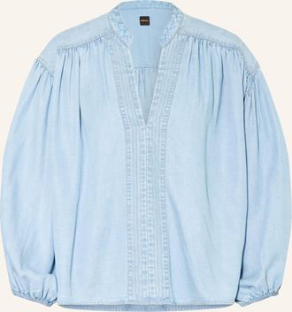 HUGO BOSS Blusenshirt Barda In Jeansoptik Mit 3/4-Arm blau