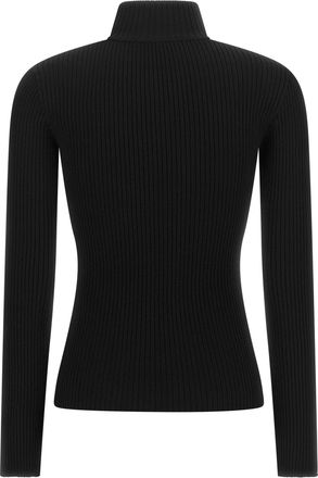 Courr&egrave;ges Ribbed Cut-Out Turtleneck Sweater - Black