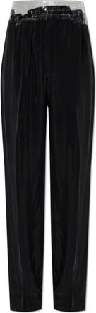 Maison Margiela Femme, Pantalons, Noir, Taille: 34 FR Pleated Pantalons