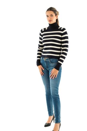 Morgan Damen 242-mlagon Pullover, Marineblau/Elfenbein, Medium