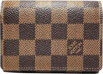 Louis Vuitton Porte-cartes en cuir Damier Pre-owned - Femme - Pre-owned - Brun - Taille: ONE Size