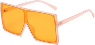 Generic Lunettes De Soleil Carr&eacute;es &Agrave; Grande Monture For Hommes, Id&eacute;ales For Le Sport Et La Conduite En Ext&eacute;rieur(Orange)