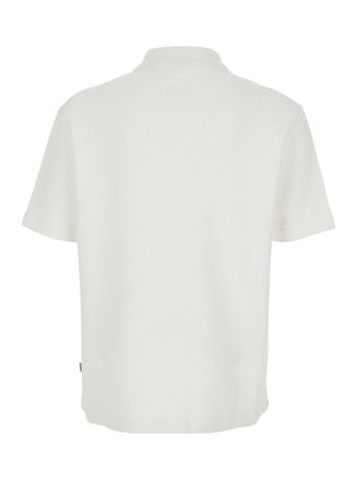 Jil Sander Mens Polo Shirt Front Zip White Cotton T-Shirts And Polos