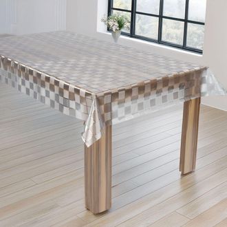 Laro Premium Line 0,3mm weich transparente Tischdecke Folie Transparent Karo Tischschutz Schutzfolie Abwaschbar PVC, Muster:Folie Transparent Karo, Größe:1
