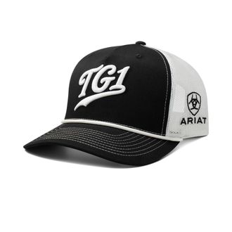 Ariat TG1 Ariat 5 Panel Trucker Cap in Black White, Size OS