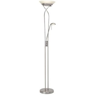 Brilliant Lampe Ollie led lampe de lecture surligneur fer / blanc 1x smd led 18W int&eacute;gr&eacute;, 1600lm, 3000K Projecteurs et bras de lecture r&eacute;glables via variateur