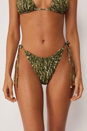 Calzedonia Brazilian-bikinihose Mit Schmalen B&auml;ndchen Natural Tie-dye Grun