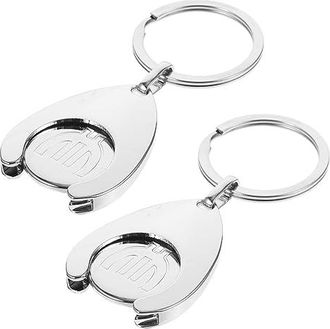 Artibetter 2Pièces Porte-clés Jetons de Caddie Métal Porte-clé Décoratif Trolley Token Key Ring pour et Utilisation Quotidienne