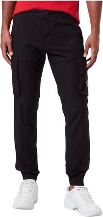 Calvin Klein Homme, Pantalons, Noir, Taille: L Cargo toile stretch logo patch&eacute; - Calvin klein
