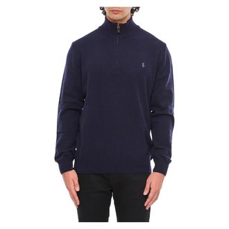 Polo Ralph Lauren Pullover mit Rei&szlig;verschluss aus Wolle - - Sweatshirts & Hoodies - Herren - Blau - 2XL