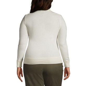 Lands End Rollkragen-Pullover aus Kaschmir, Damen, Größe:52-54 plus, Weiß, Kaschmir, by Lands End