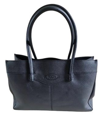 Tod's Black Pebbled Calf Mocassino Bag