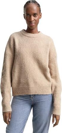 Tom Tailor Denim TOM TAILOR Denim 1049069 Pull-Over, 38909-Cosy Beige chiné, S Femme