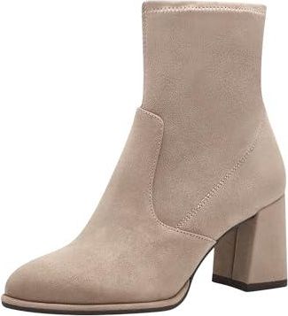 Tamaris Bottines tendance pour femme 1-25057-43 - En daim taupe - Taille 42 EU, Suédine taupe., 42 EU