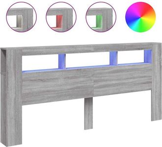 vidaXL LED-Kopfteil Grau Sonoma 220x18,5x103,5 cm Holzwerkstoff Vidaxl