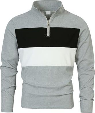 Generic Haut dentraînement de bodybuilding pour homme, coupe ajustée, manches longues, séchage rapide, respirant, vêtements de sport, gris, 3XL
