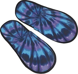 Generic Tie-Dye Bleu Unisexe Chaussures De Maison Doux Pantoufles Peluche Chaussons Pour Hiver Int&eacute;rieur Automne M