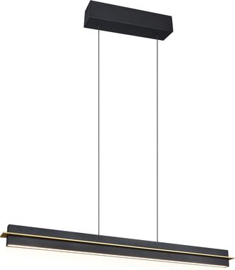 Trio Leuchten LED Pendelleuchte Emerson 346710180, Metall Schwarz matt/goldfarbig, inkl. 22 Watt LED, höhenverstellbar, Lichtfarbe stufenlos einstellbar, 4-fach Tou