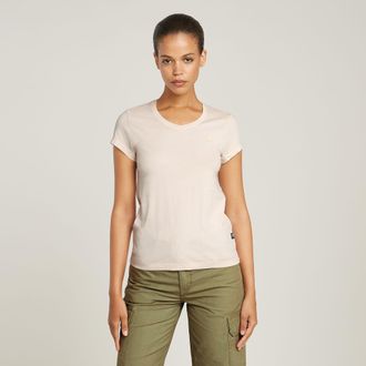 G-Star Overdyed Eyben Slim V-Neck Top 2.0 - Pink - Damen