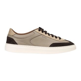 HUGO BOSS Ledersneaker mit Wildlederbesatz - - Shoes - Herren - Braun - 41 EU