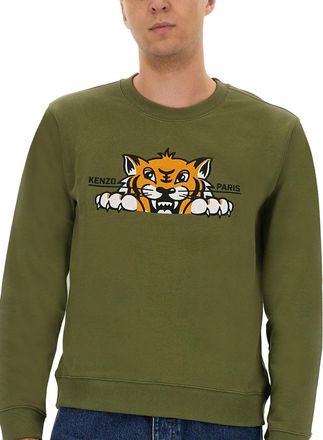 Kenzo Slim Fit Cotton Sweatshirt - Green