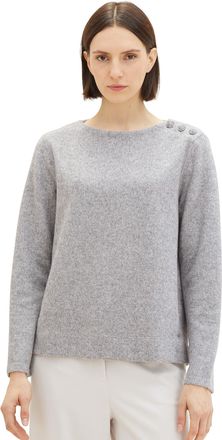 Tom Tailor Damen Sweatshirt mit Knopfleiste