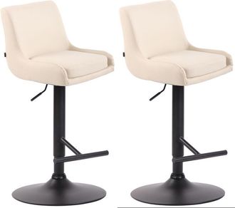 Clp 2er Set Barhocker Club Kunstleder creme schwarz
