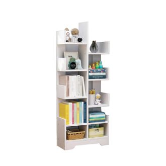 Generic Baumf&ouml;rmiges B&uuml;cherregal mit 7-9 Ebenen, B&uuml;cheraufbewahrung und Pr&auml;sentationsregal, hohes und schmales Eckb&uuml;cherregal, geeignet for Wohnzimmer und Hei