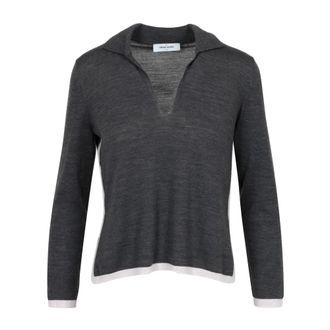 Gran Sasso Kaschmir Polo Pullover Grau - - Knitwear - Damen - Grau - M