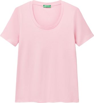 Benetton Damen 3ga2d1066 T-Shirt, Rosa, Small