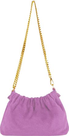 modamoda.de T259 - Mini Umh&auml;ngetasche X-Small aus ital. Leder, Farbe:Wildleder Pastellviolett