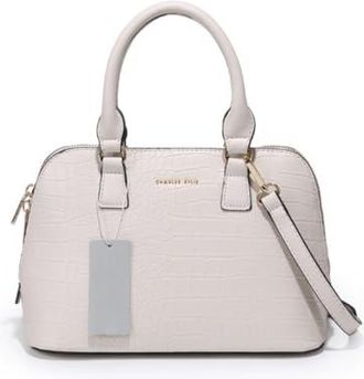 Generic Sac &agrave; bandouli&egrave;re de grande capacit&eacute; avec motif crocodile, design de niche avec poign&eacute;e sup&eacute;rieure convertible pour femme, blanc, 1