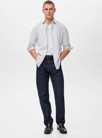 Mango Chemise 100 % coton rayures gris - Homme - XXL - MANGO MAN