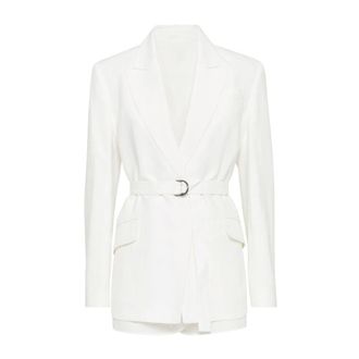 Brunello Cucinelli Wei&szlig;e Jacke - - Jackets - Damen - Wei&szlig; - L