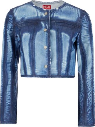 Diesel Femme, Vestes, Bleu, Taille: 38 FR Veste en jean boutonn&eacute;e