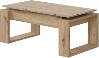 Dmora Table basse Ddav, Table basse avec plateau relevable, Table basse pour le salon, 105x55h45/56 cm, Noeuds de ch&ecirc;ne - Dmora