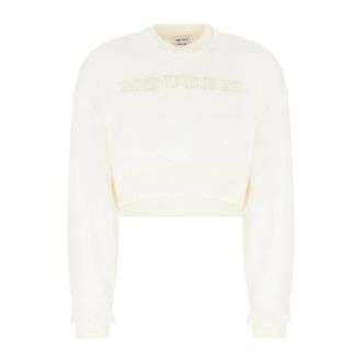Alexander McQueen Logo-Lettering Cropped Sweatshirt - - Sweatshirts & Hoodies - Damen - Beige - XS
