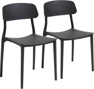 Oviala Oviala - Lot de deux chaises en polypropylène noir