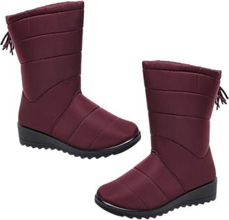 Beaupretty Bottes de Neige Hautes Femme en Tissu Imperm&eacute;able Doublure Polaire Chaude Semelle &Eacute;paisse Antid&eacute;rapante Bottines DHiver D&eacute;contract&eacute;es pour Ext&eacute;rieur C