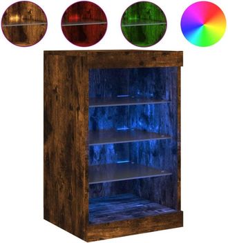 Les Tendances Buffet avec lumières LED chêne fumé 41x37x67